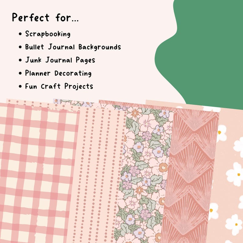 Coquette Pattern Paper Pack, Pink Scrapbook Paper, Junk Journal Paper ...