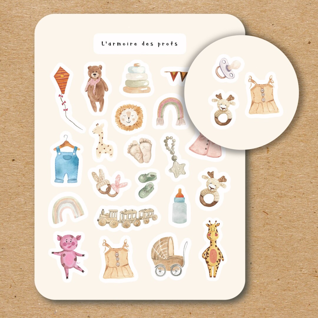 BABY Theme Sticker Sheet / Fun & Cute Baby Stickers for Planners - Etsy