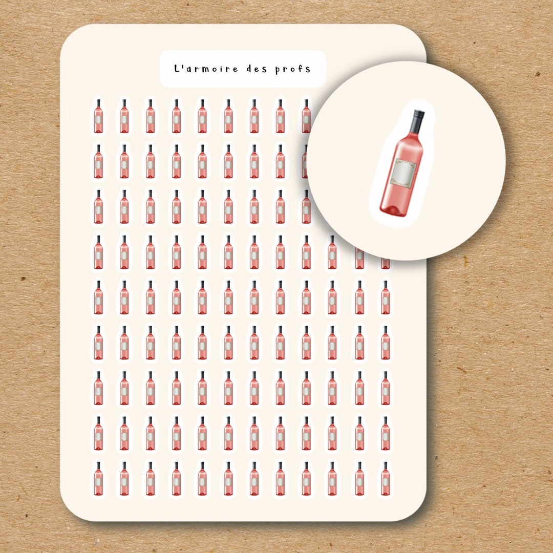 ROSE WINE Icon Stickers for Planners / Wine Glass Sticker Sheet - Etsy
