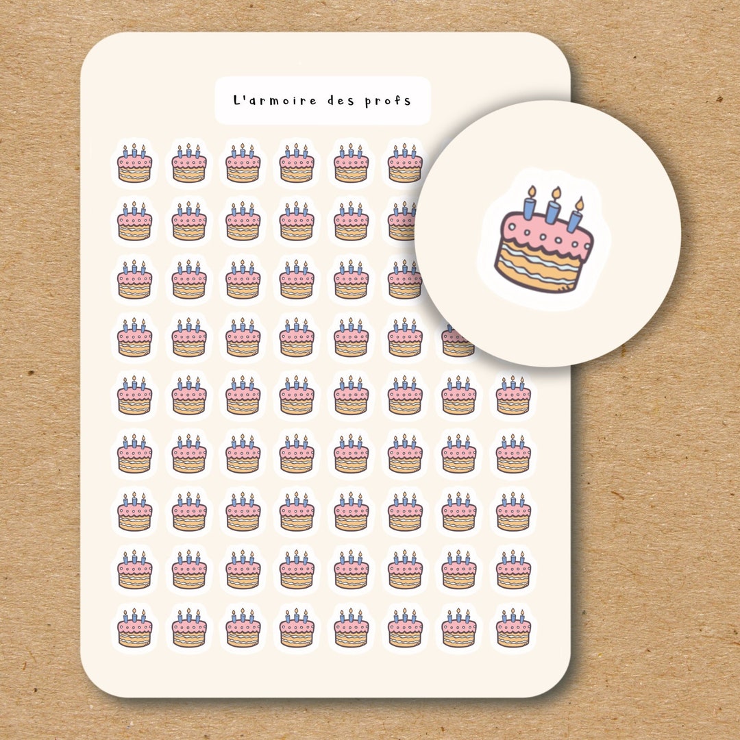 BIRTHDAY CAKE Icon Stickers / Birthday Planner Stickers - Etsy
