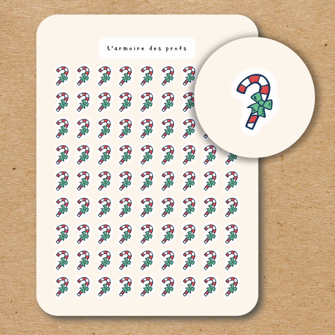 CANDY CANE Icon Stickers for Planner / Christmas Icon Stickers ...