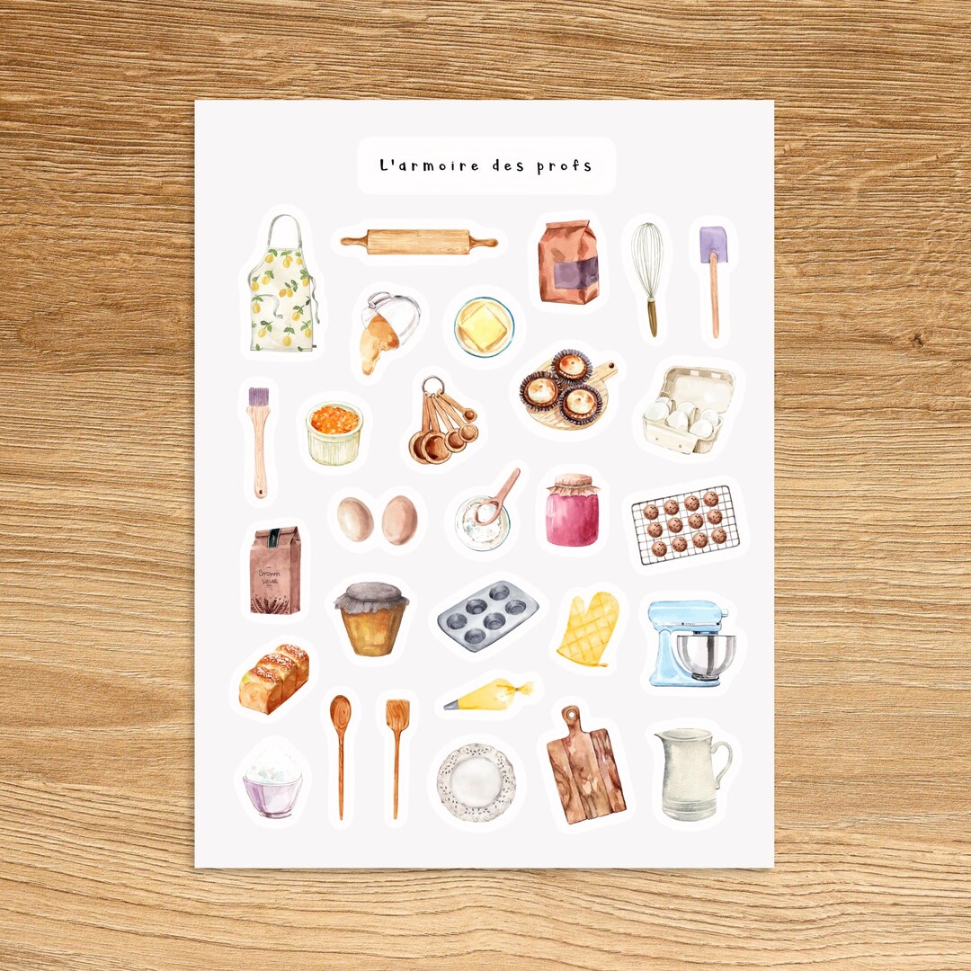 Food Planner Stickers, Cooking & Baking Stickers, Kitchen Meal Prep ...