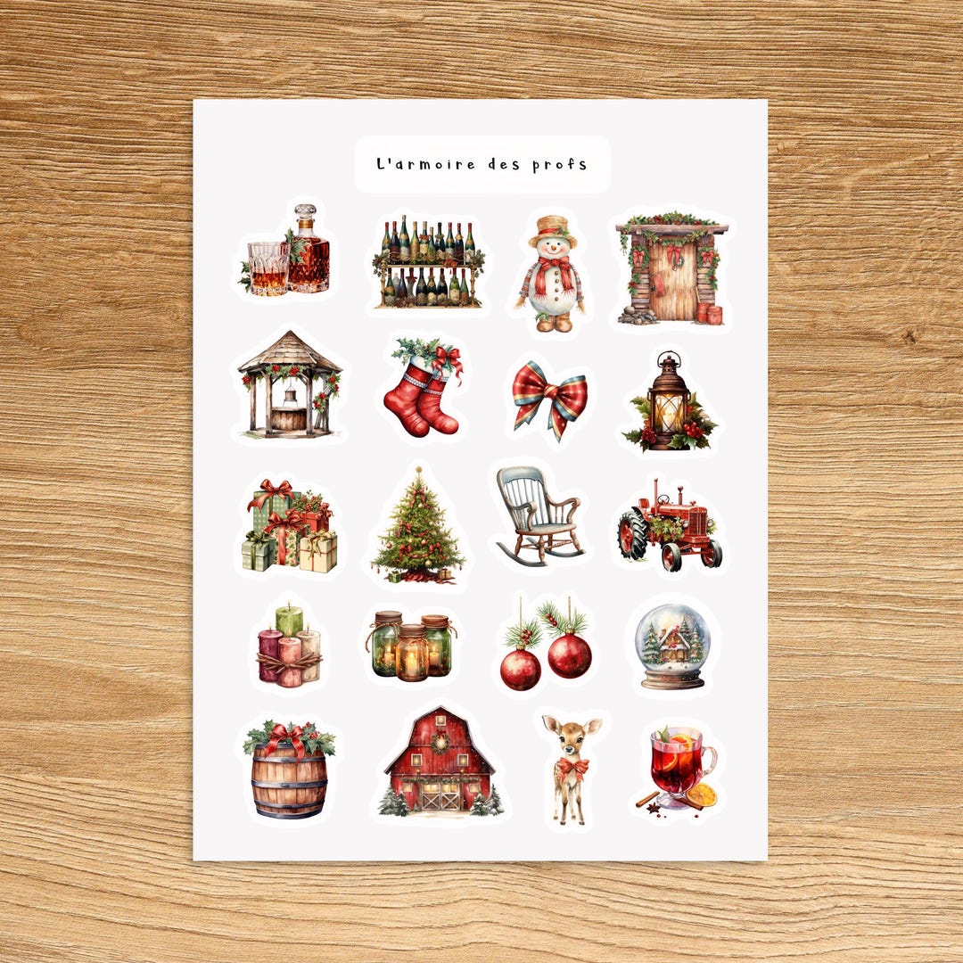 CHRISTMAS Stickers, Cozy Holiday Decor Stickers, Stockings Gifts ...