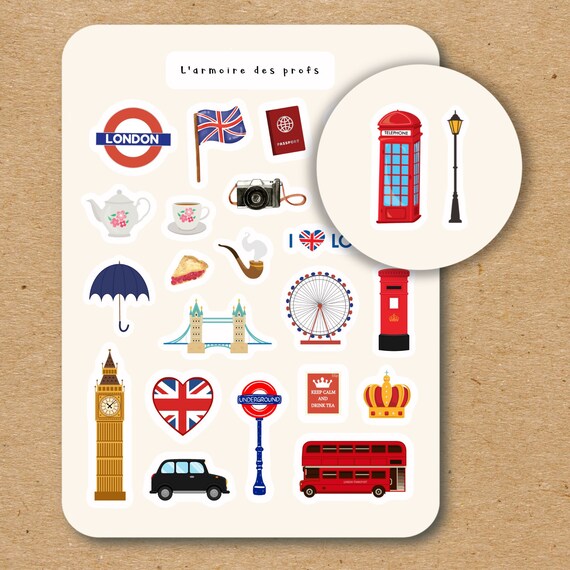 LONDON Sticker Sheet / Vacation Planner Stickers / Vacation - Etsy