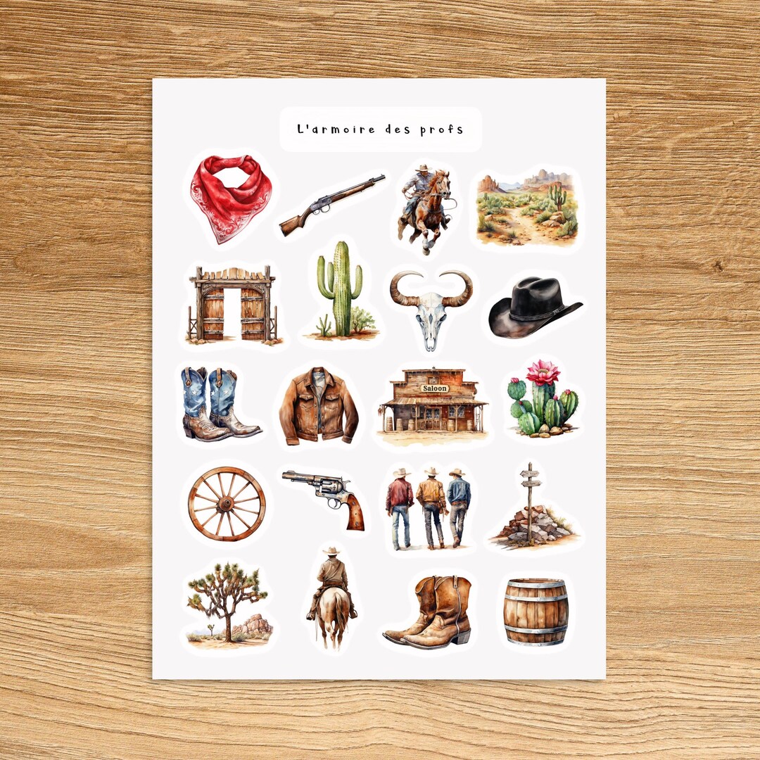 COWBOY Western Country Stickers, Texas Horse Ranch Cowgirl Junk Journal ...