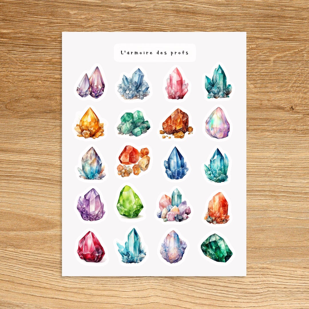 CRYSTALS Theme Sticker Sheet / Selfcare Positive Quotes Sticker Pack ...