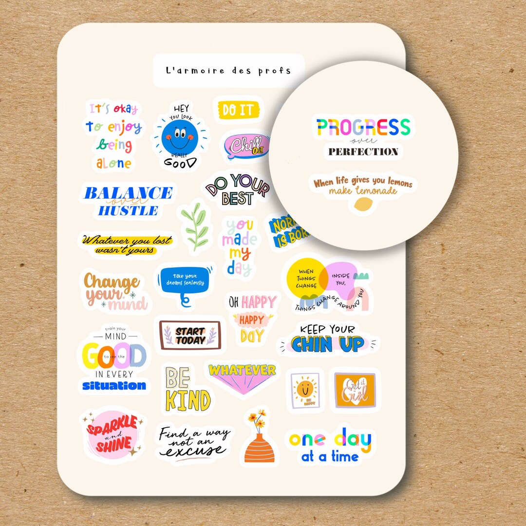 MOTIVATION QUOTES Theme Sticker Sheet / Quotes Sticker Pack ...