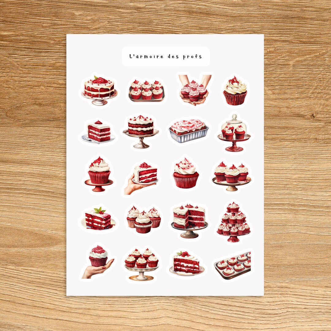 RED VELVET Theme Sticker Sheet / Cake Fun Decorative Stickers for ...
