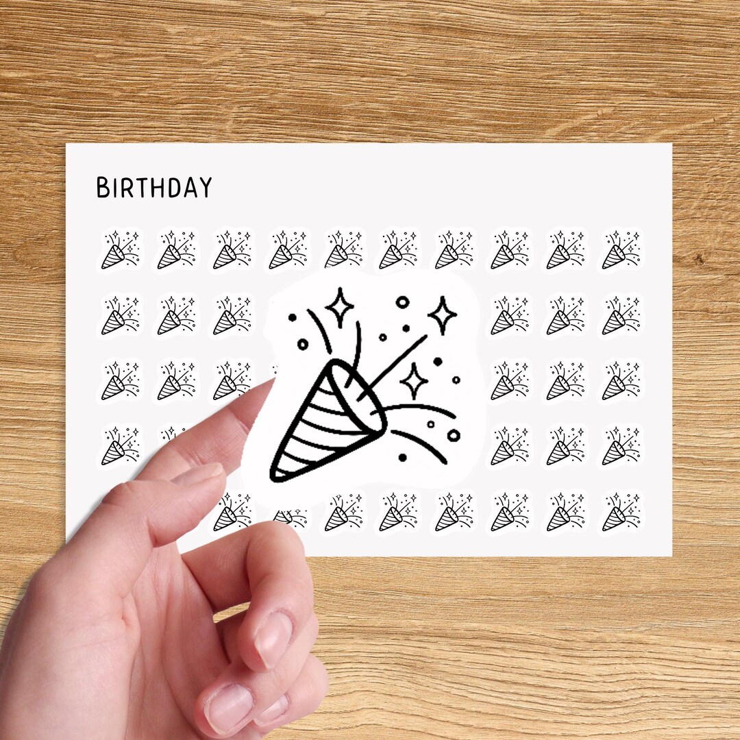 CELEBRATION Mini Icon Stickers / Birthday Minimal Functional Planner ...