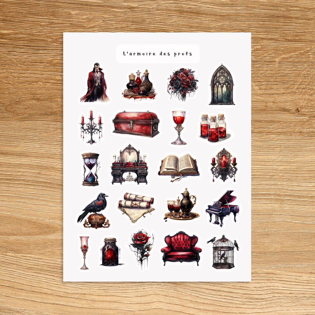 VAMPIRE Planner Stickers, Spooky Season Scrapbook Stickers, Seasonal ...