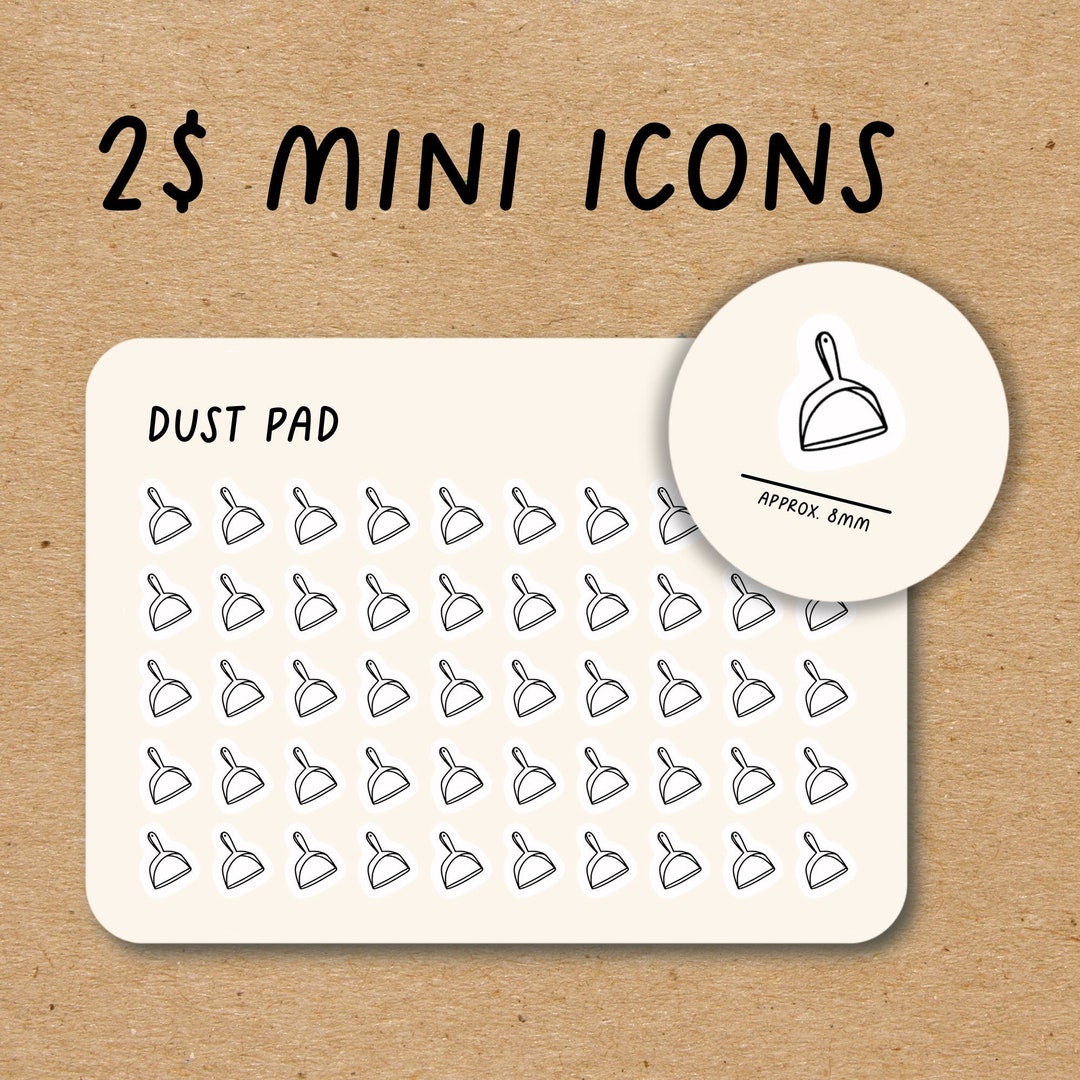 DUST PAD Mini Icon Stickers for Planner / Household Icon Stickers ...