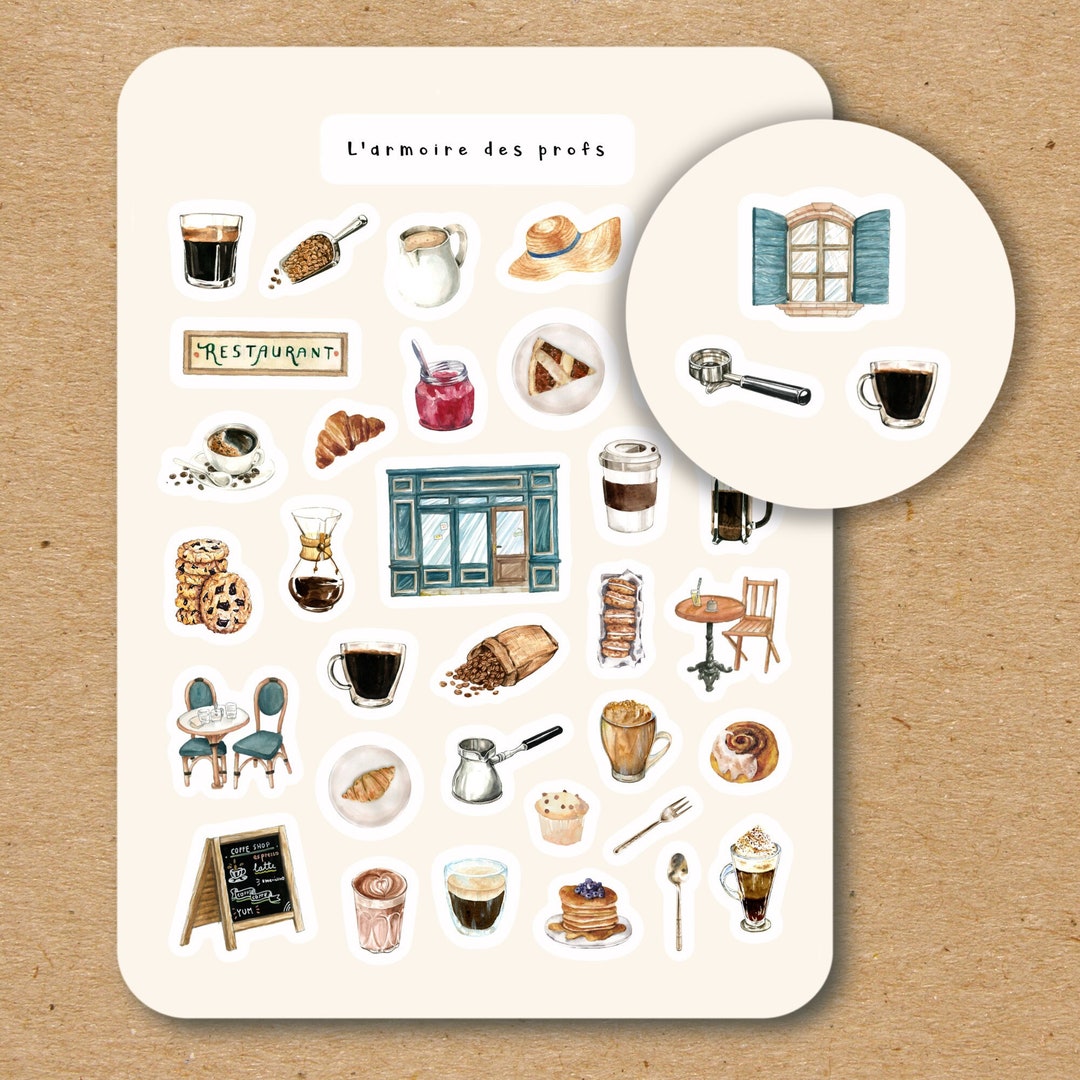 COFFEE SHOP Theme Sticker Sheet / Planner & Journal Sticker - Etsy