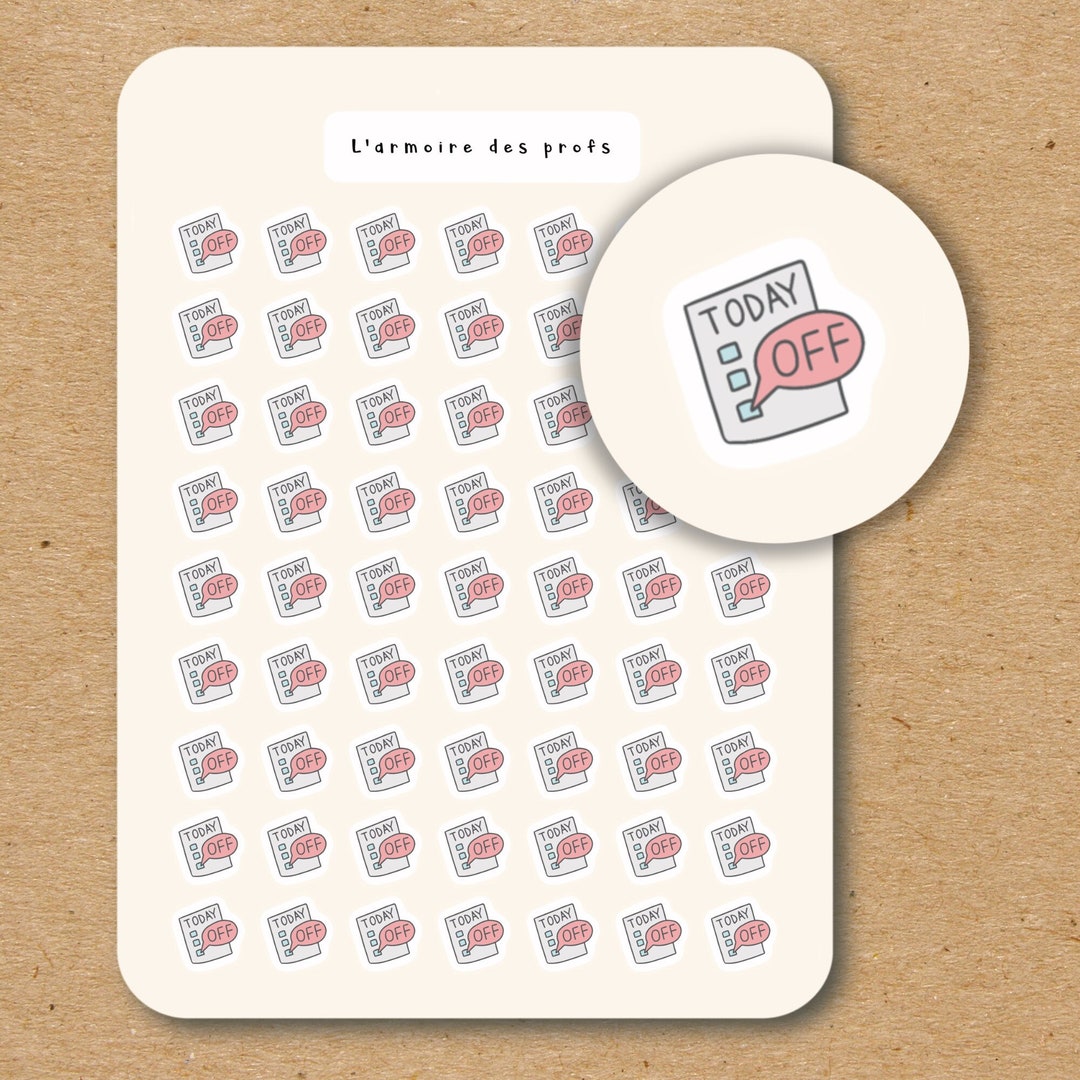 DAY OFF Icon Stickers / Vacation Planner Stickers / Self-care Me Time ...
