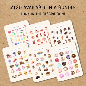 CAKE Theme Sticker Sheet / Dessert Planner Stickers, Journal Stickers ...