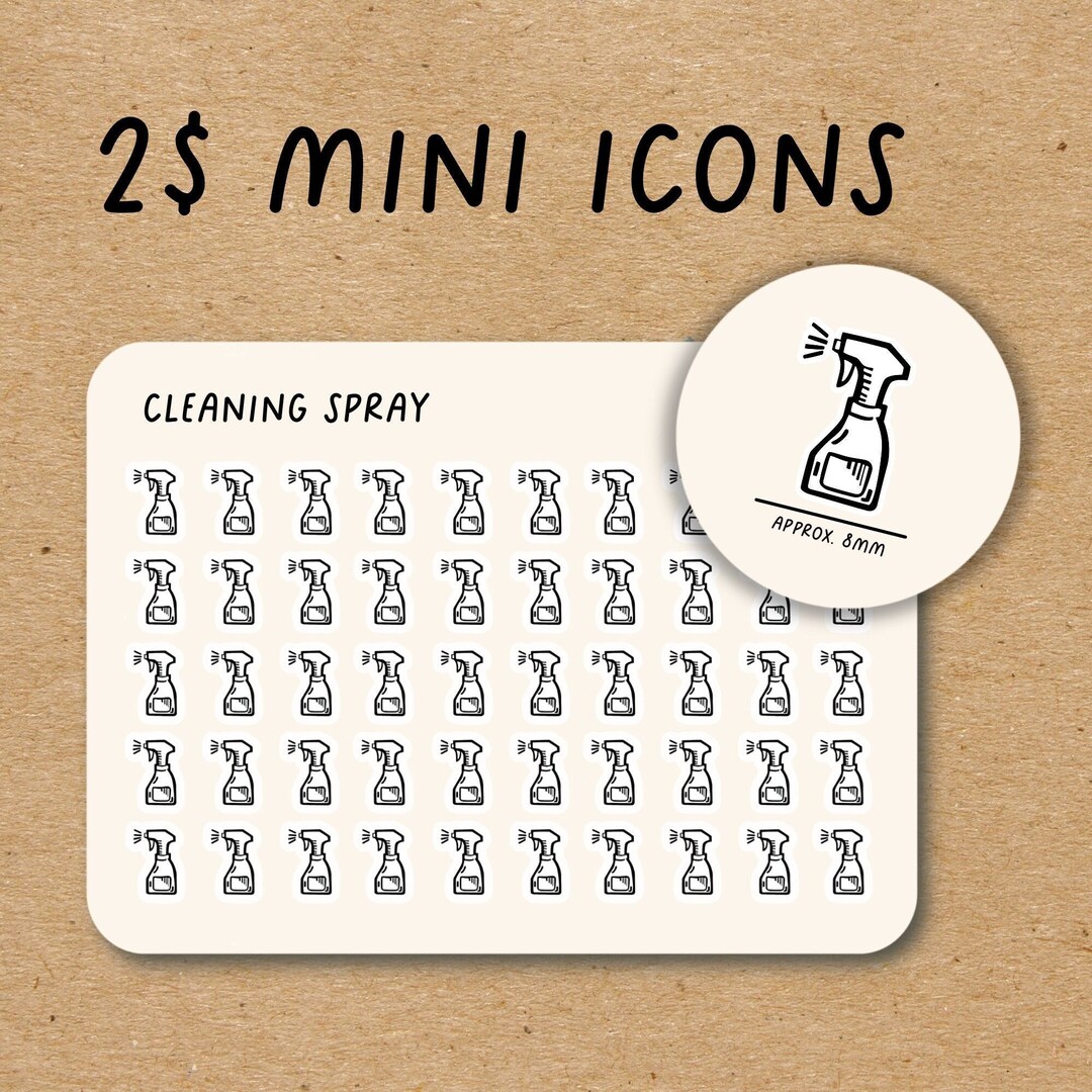 CLEANING Mini Icon Stickers for Planner / Household Icon Stickers ...