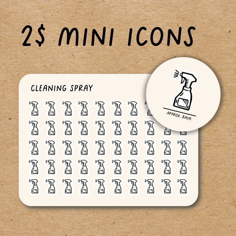 CLEANING Mini Icon Stickers for Planner / Household Icon - Etsy