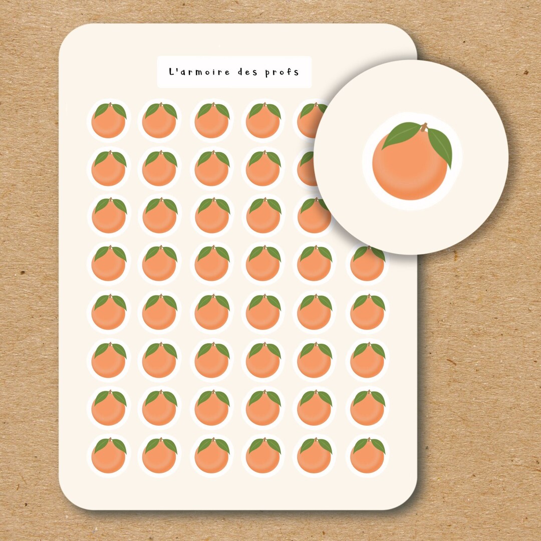 PEACH Icon Stickers / Fruit Planner Stickers - Etsy
