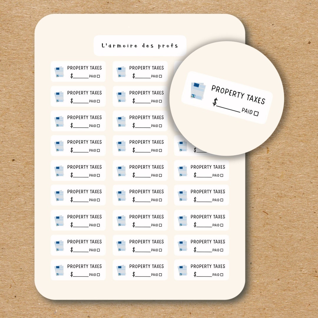 PROPERTY TAXES Budget Planner Stickers, Expense Finance Tracker ...