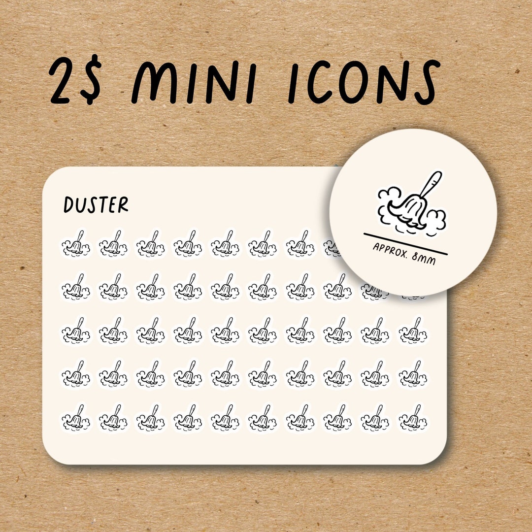 DUSTER Mini Icon Stickers for Planner / Household Icon Stickers ...