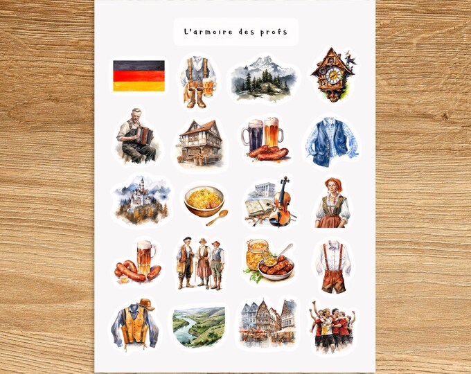 A5 Sticker Sheet German Vinyl Stickers - Deutschland Germany School ...