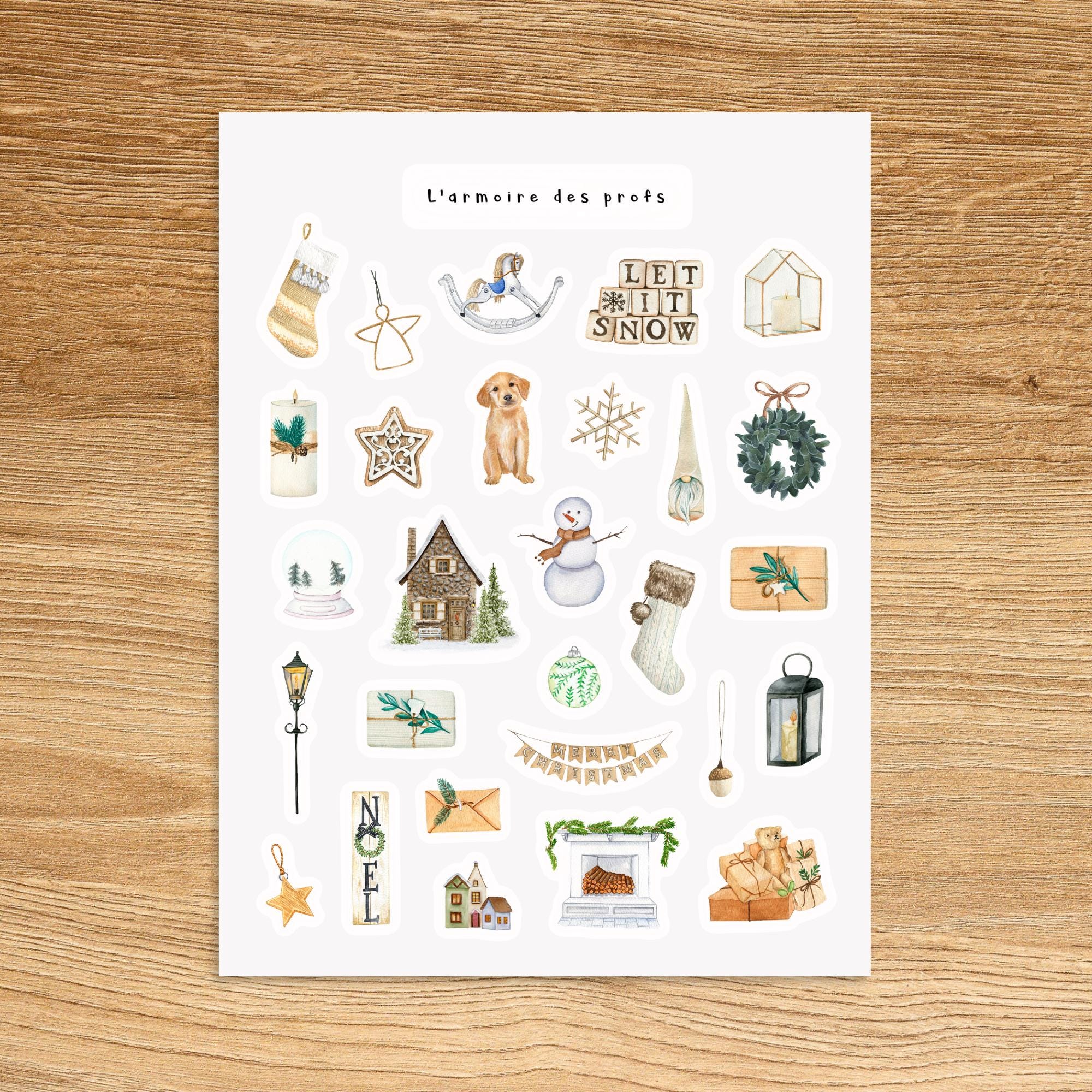 CHRISTMAS Sticker Sheet Pack, Holiday Stockings Stickers, Cozy Holiday ...