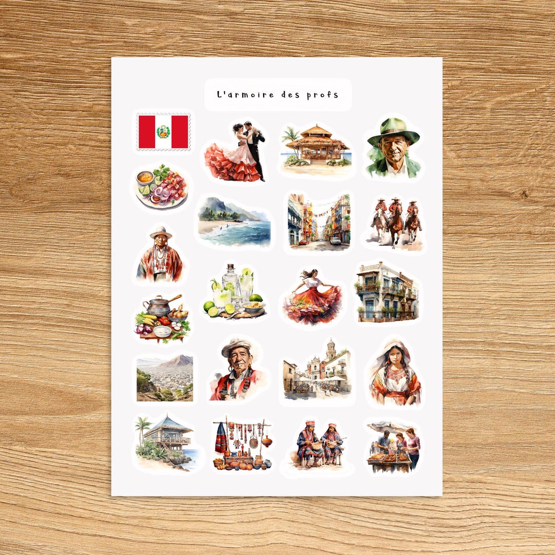 Travel Stickers, Peru Vacation Planner Stickers, Wanderlust Journal ...