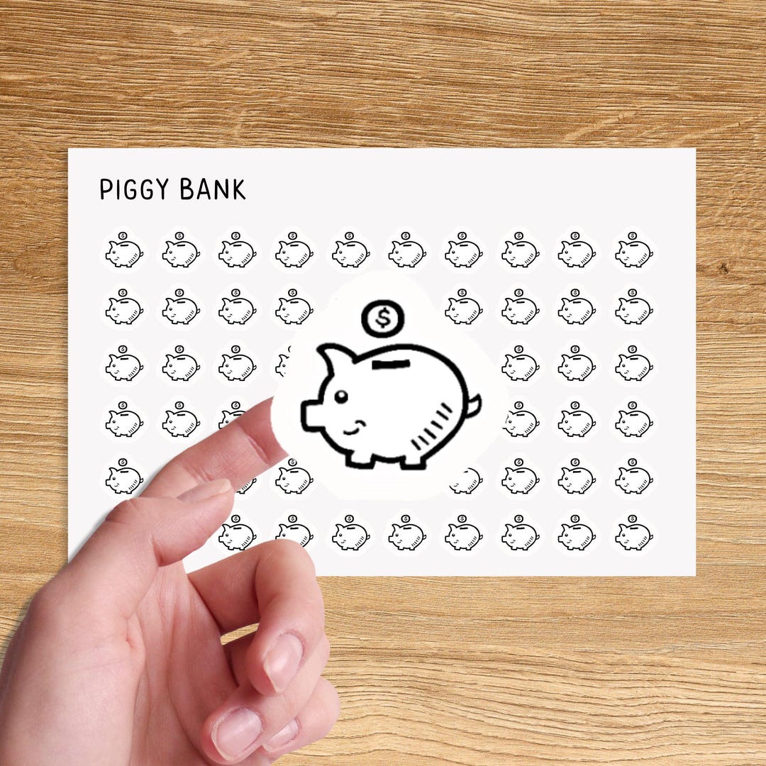 PIGGY BANK Mini Icon Stickers for Planner / Money Icon Stickers ...