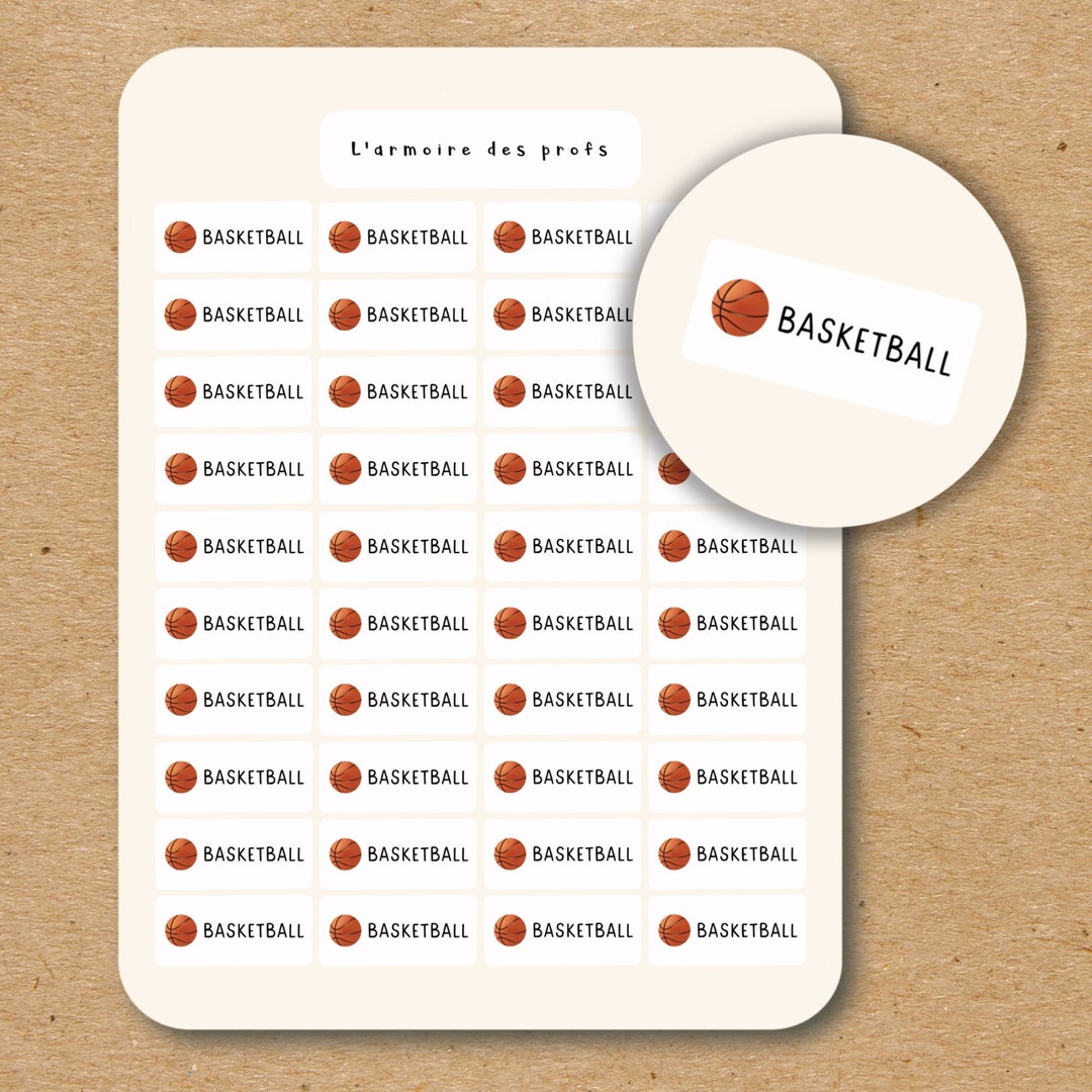 BASKETBALL Sport Stickers / Hoja de pegatinas de bádminton / Pegatinas ...