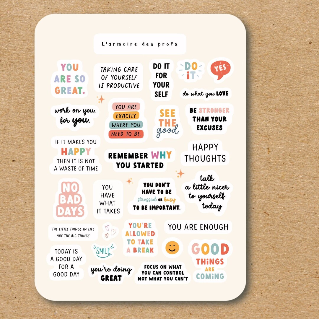 MOTIVATION QUOTES Theme Sticker Sheet / Quotes Sticker Pack ...
