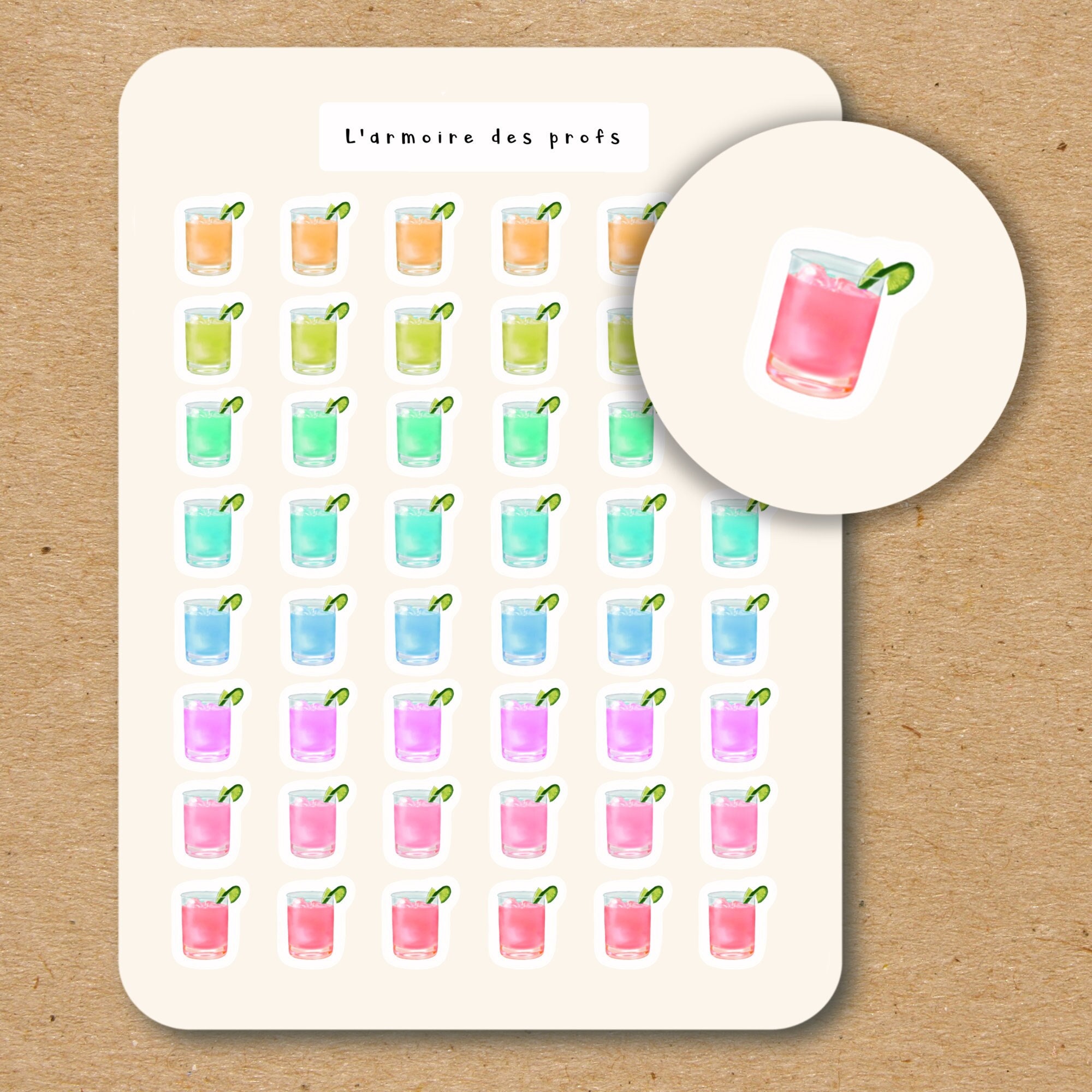 COCKTAILS Icon Stickers / Drinks Planner Stickers - Etsy