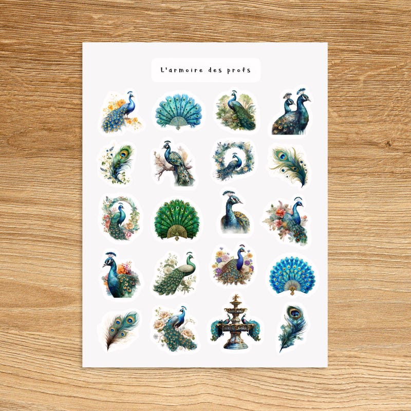 Peacock Stickers - Etsy