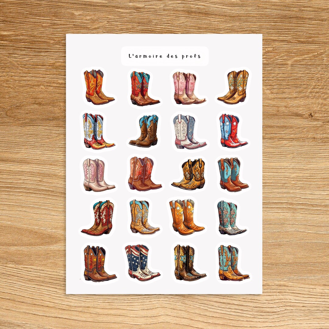 COWBOY BOOTS Stickers for Planner, Journal, Notebook, Western Planner ...