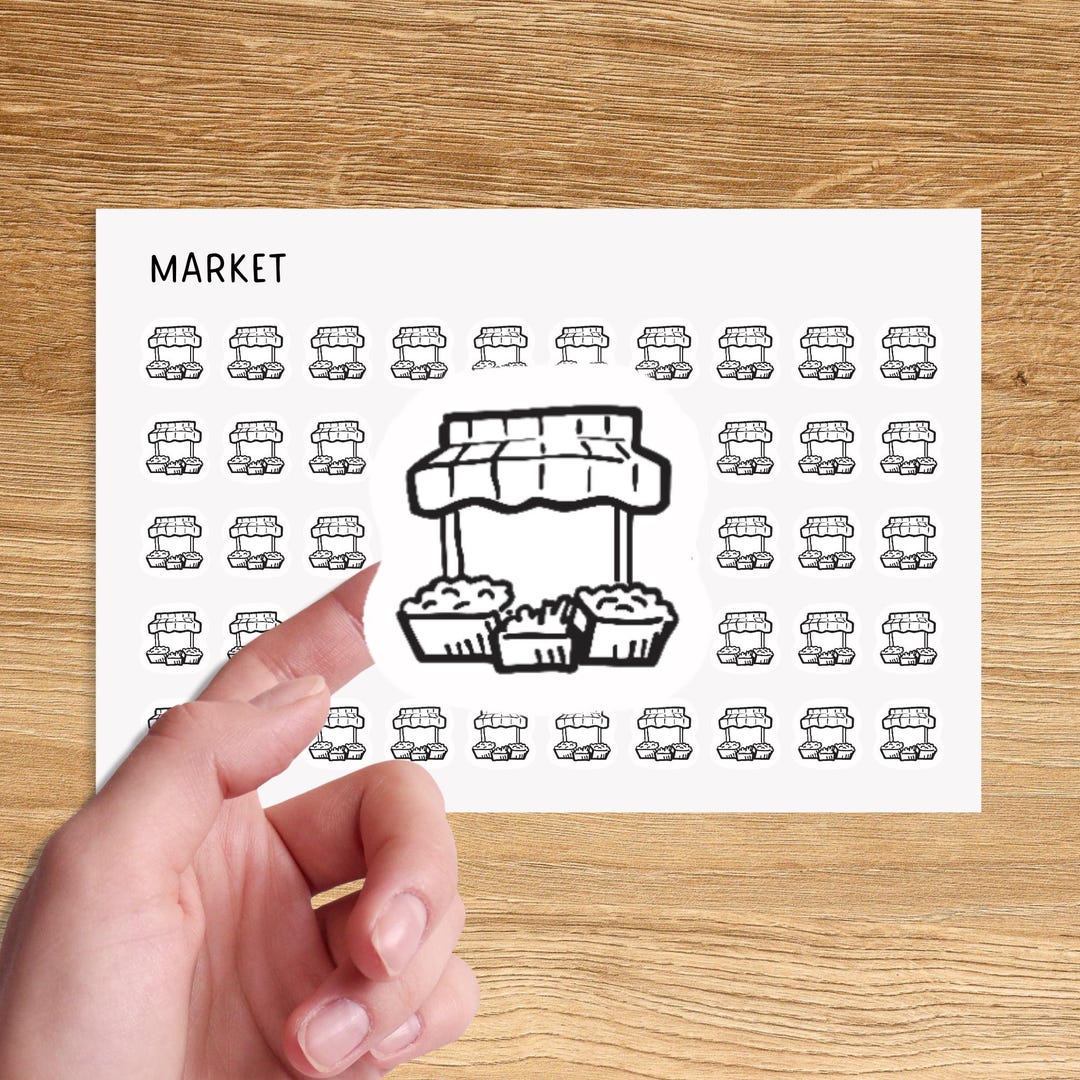 MARKET Mini Icon Stickers for Planner / Household Icon Stickers ...