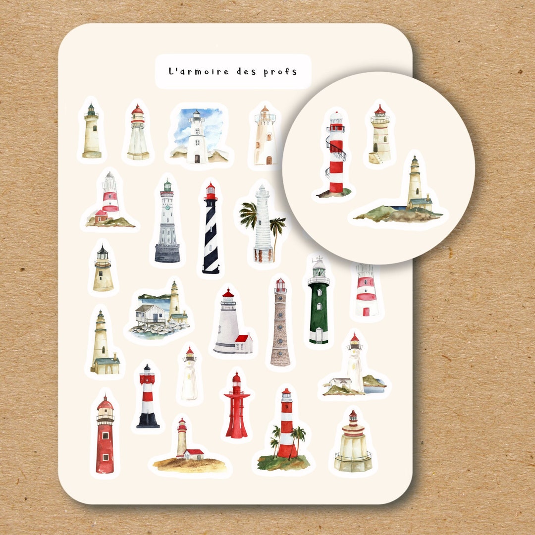 LIGHTHOUSE Stickers for Planner, Seascape Nautical Planner Stickers ...