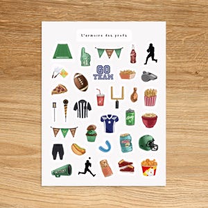 FOOTBALL Sport Stickers for Planner Journal Scrapbooking, Fitness ...