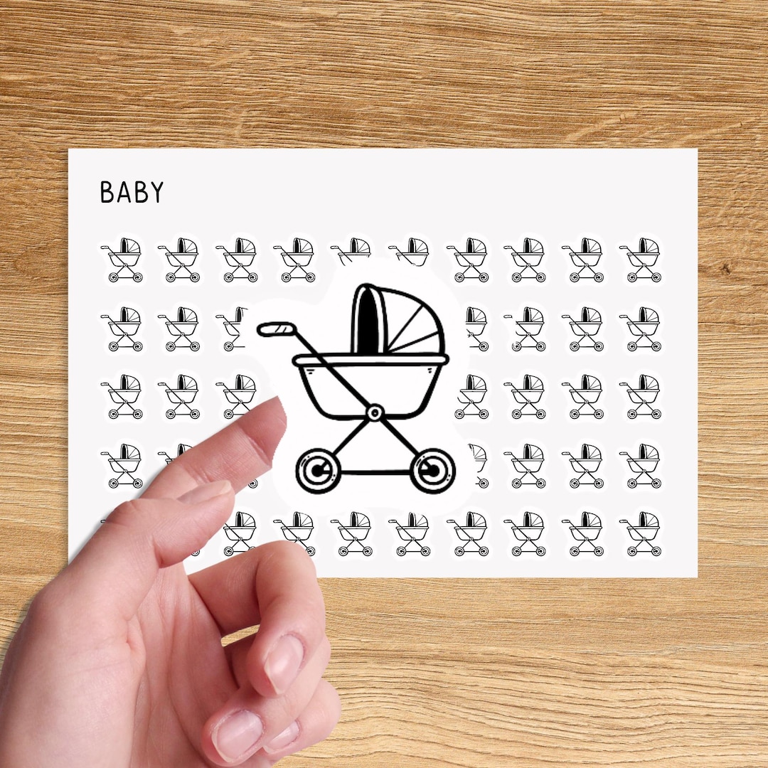 STROLLER Mini Icon Stickers / New Baby Minimal Functional Planner ...