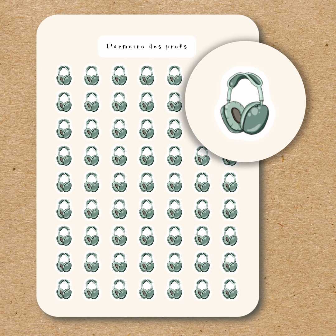 HEADPHONE Icon Sticker Sheet / Music Planner Stickers / Audiobook ...