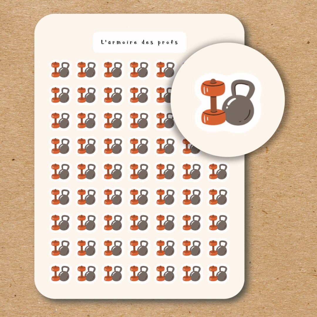 WEIGHT Icon Stickers for Planner / Fitness Planner Stickers / Workout ...