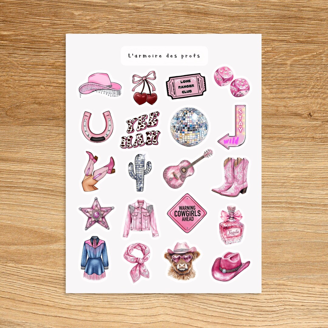 COWGIRL Western Country Stickers, Texas Horse Ranch Cowboy Junk Journal ...