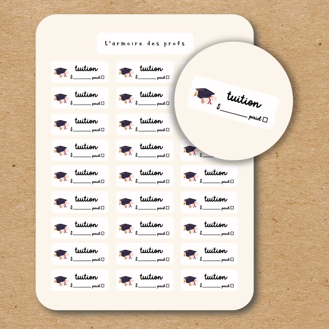 TUITION Stickers for Planner / Student Loan Budget Stickers / - Etsy