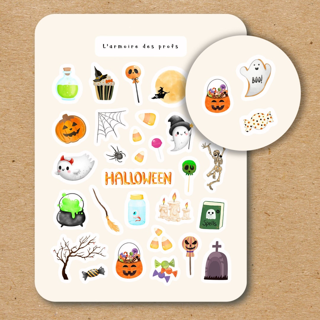 HALLOWEEN Theme Sticker Sheet / Spooky Season Stickers / - Etsy