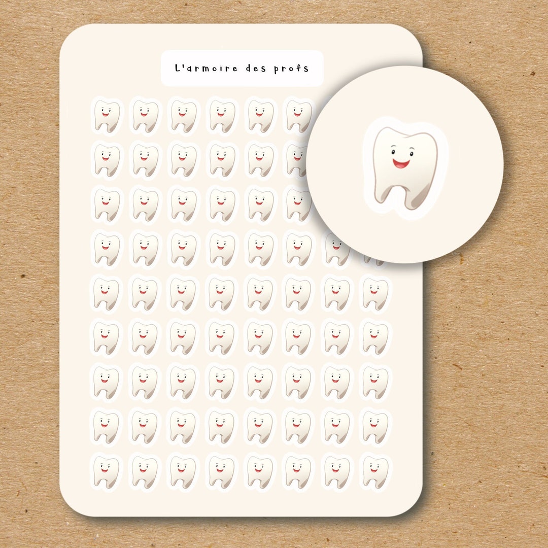 TOOTH Icon Stickers for Planner / Dentist Sticker Sheet / Dental Care ...