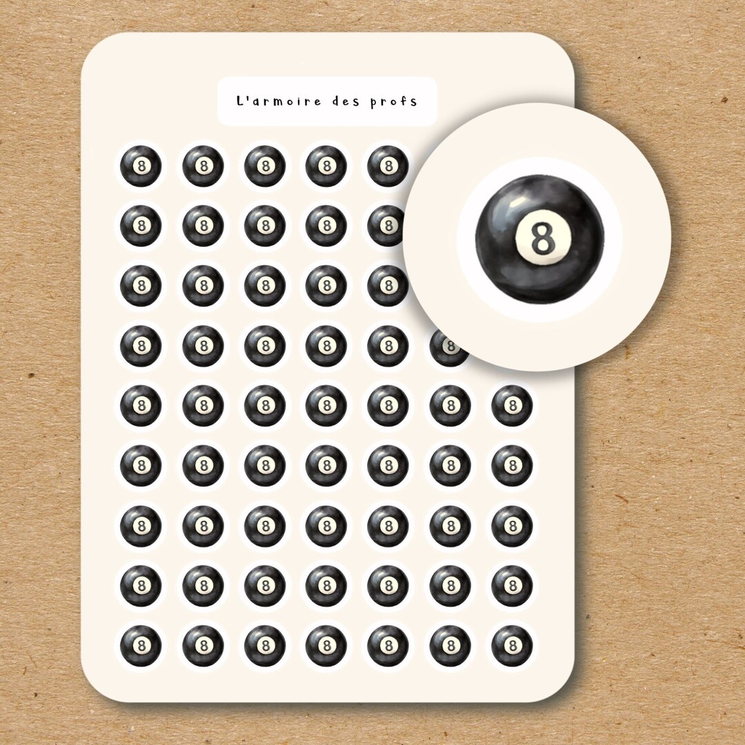 BILLIARD Pool Game Planner Stickers, Game Night Stickers, Hobbies ...