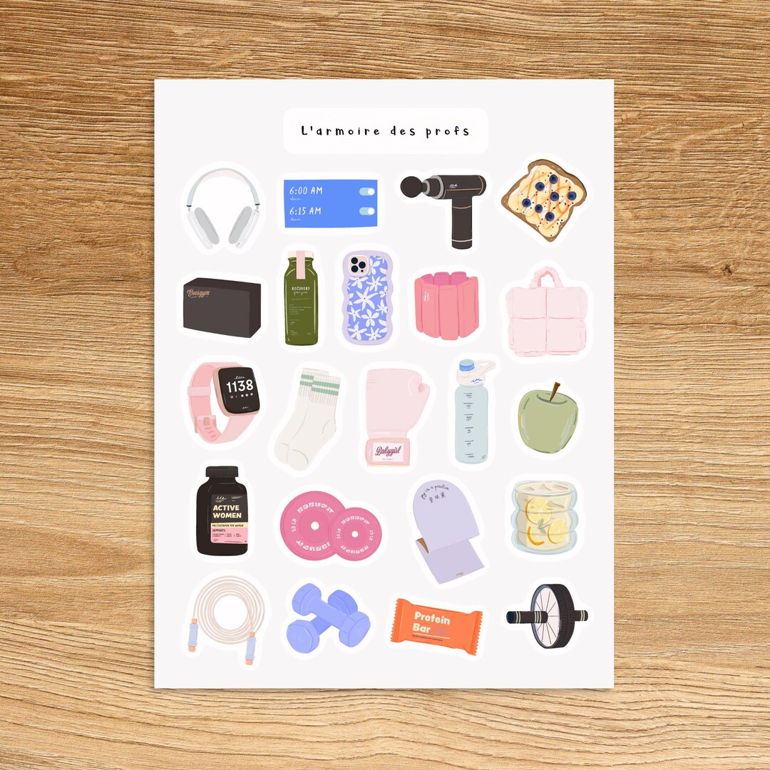 Health Pilates Yoga Planner Stickers, Fitness Exercise Gym Planner ...