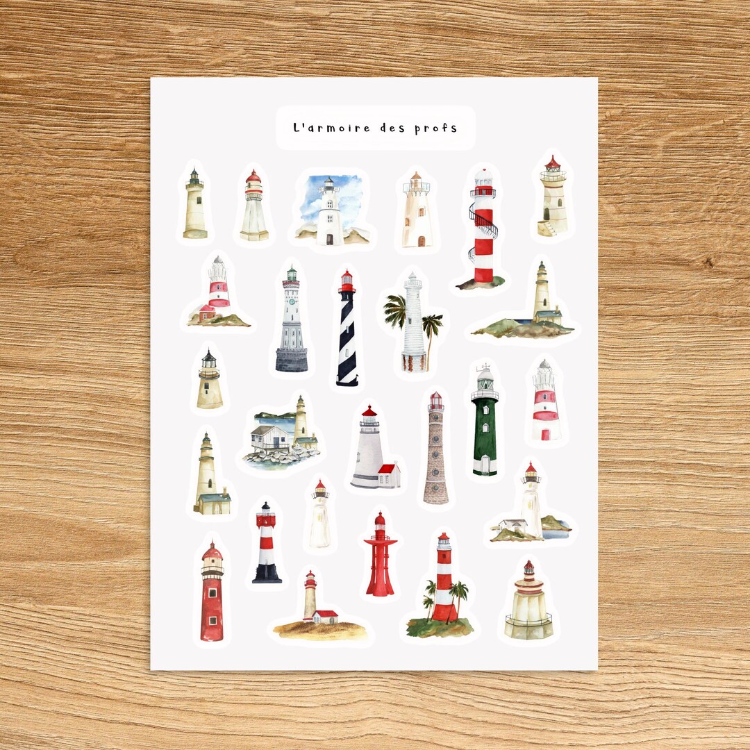 LIGHTHOUSE Stickers for Planner, Seascape Nautical Planner Stickers ...