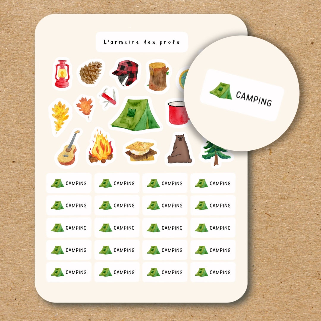 CAMPING Sticker Sheet / Planner & Bullet Journal Sticker Sheet - Etsy