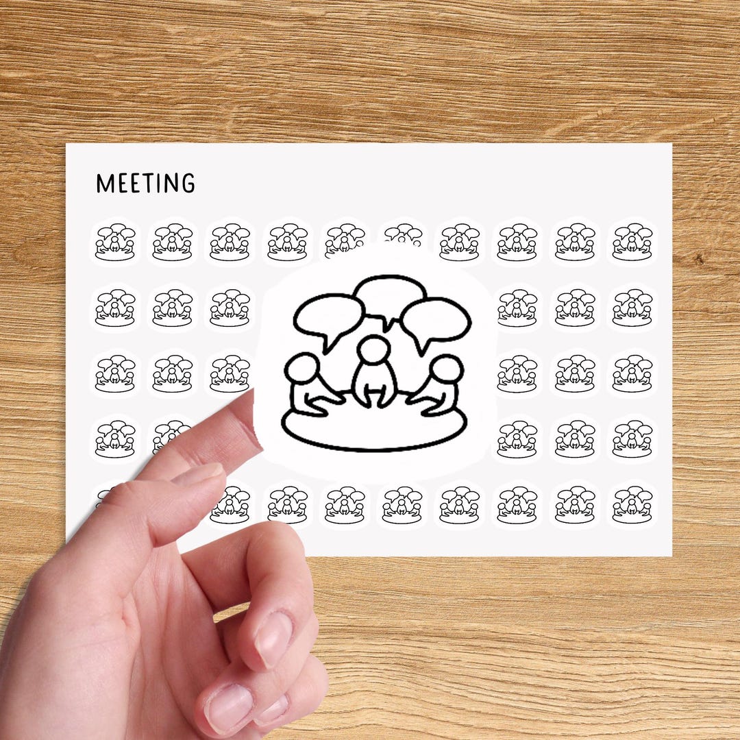MEETING Mini Icon Stickers for Planner / Work Icon Stickers / Minimal ...