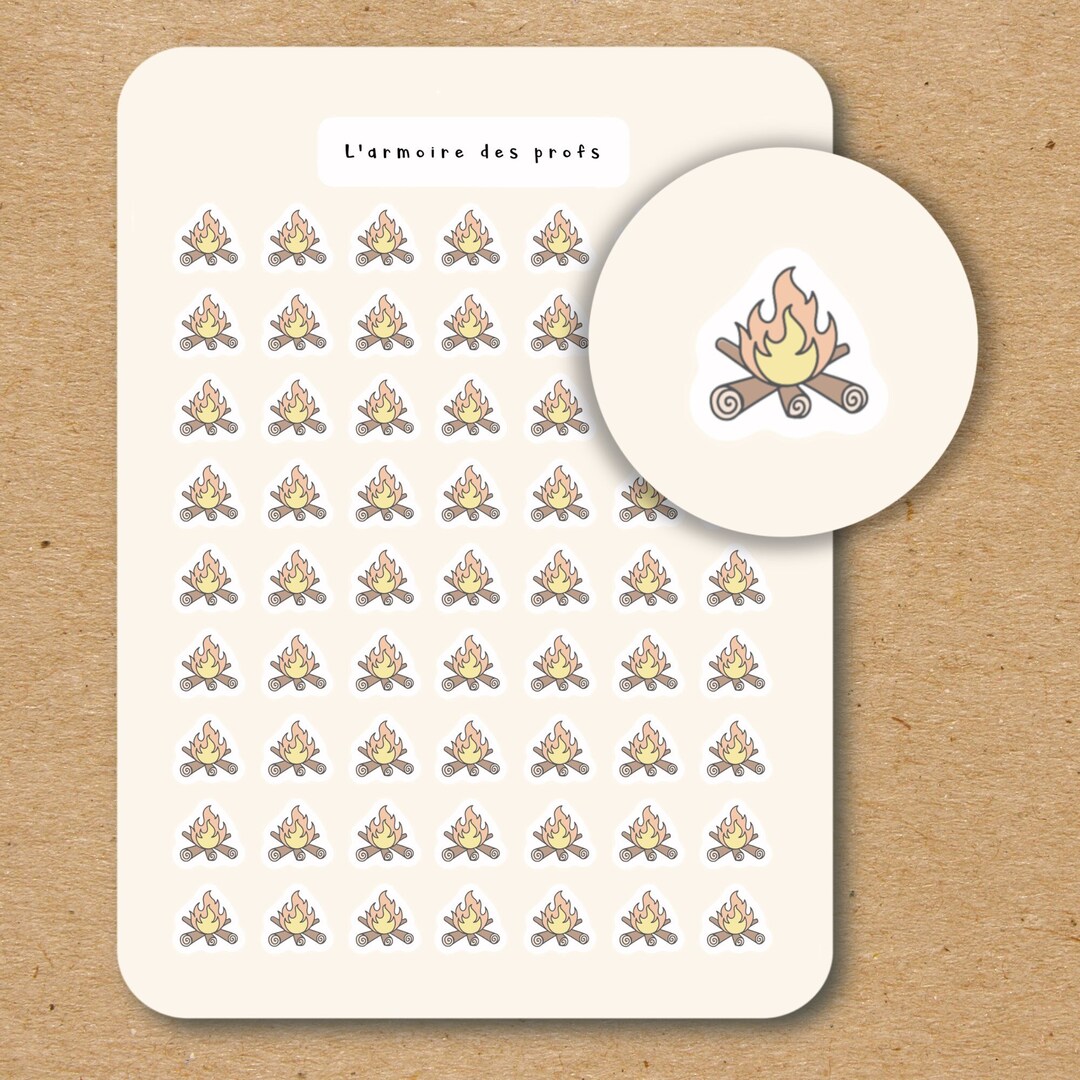 BONFIRE Stickers Set, Camping Planner Stickers, Fire Pit, Outdoor ...