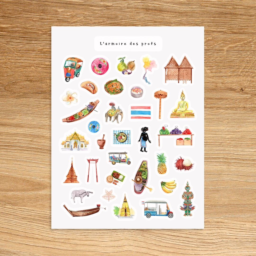THAILAND Stickers for Planners Journals and Notebooks, Travel Vacation ...