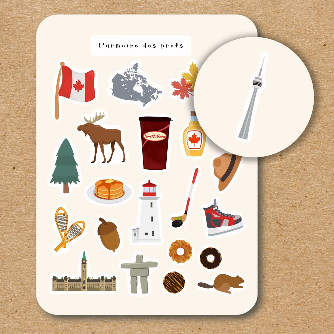 CANADA Theme Sticker Sheet / Canadian Planner Stickers / Travel ...